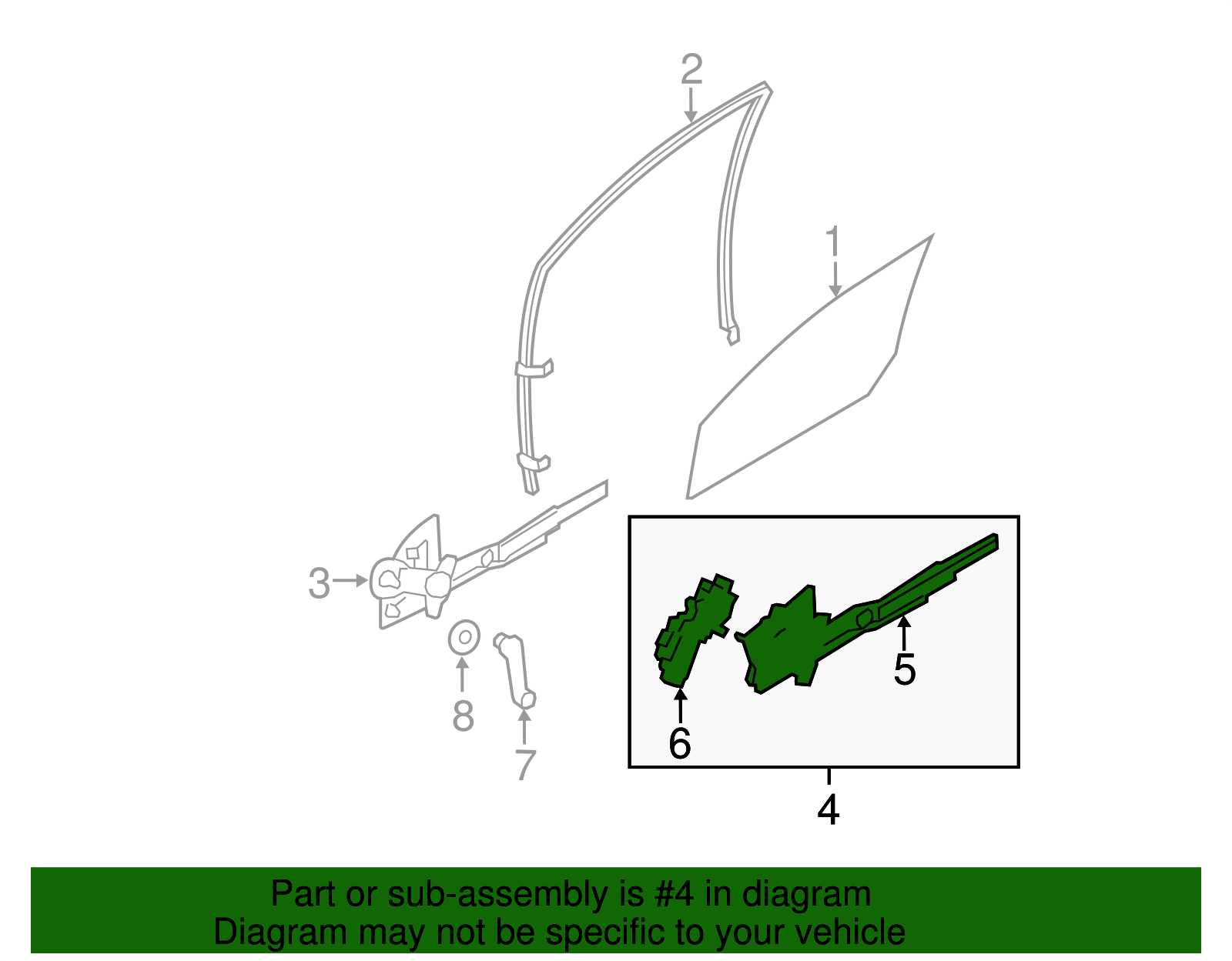 Genuine OEM Ford Part - Motorcraft™ Window Regulator WLRA-299 | Genuine ...