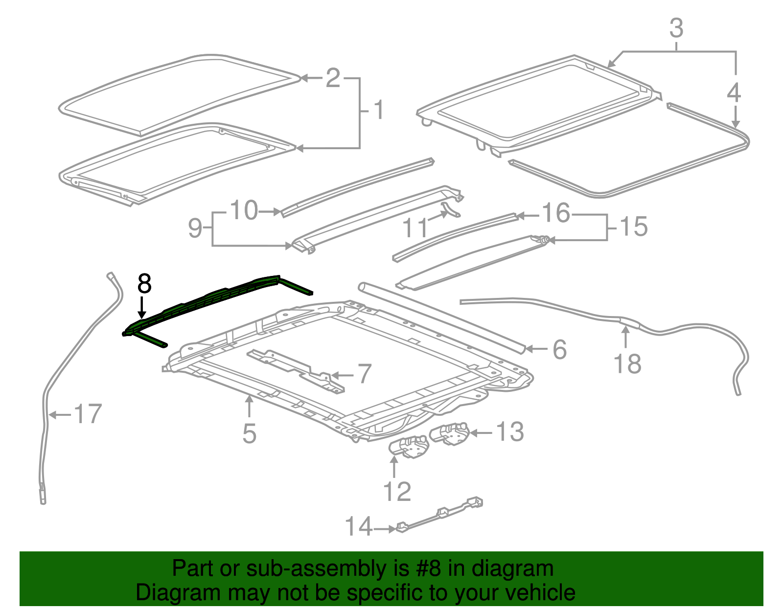 22769909 - Sunroof Air Deflector - 2008-2019 Cadillac | World Parts Direct