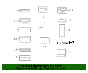 Genuine Toyota AC Label part# 88723-07030 for 2001-2015 Toyota ...