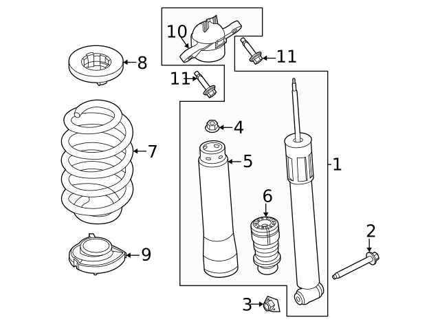 Shock Absorber Assembly LX6Z-18125-BY | OEM Parts Online