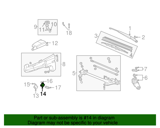 76806-SE0-J01 - Washer Pump 1985-2008 Honda | Honda Parts Online