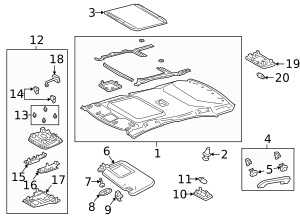 2020-2022 Toyota Corolla Sunroof Cover 63306-02150-C1 | Toyota Parts Center