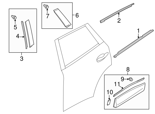 2013-2016 Mazda CX-5 Belt Molding - Passenger Side (RH) KD53-50-660B ...