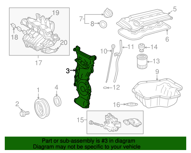 11310-28090 - Timing Cover - 2010-2012 Lexus HS250h | MyLexusParts