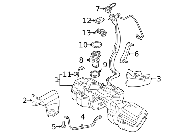 2019-2025 Audi Q8 Fuel Tank 4M0-201-060-DB | OEM Parts Online