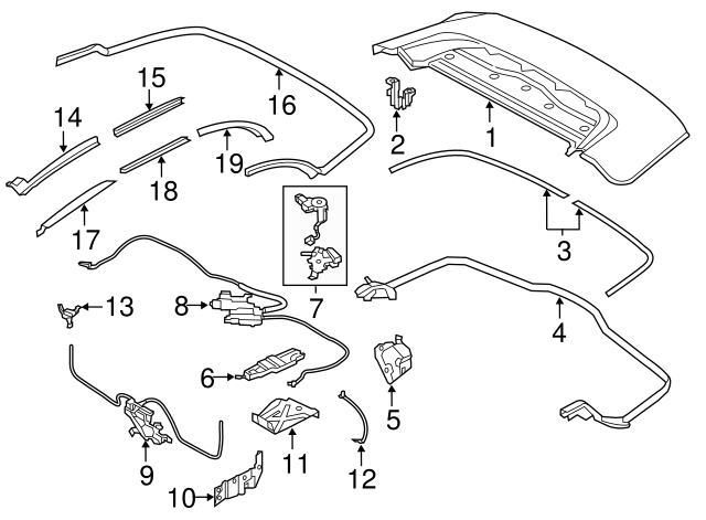 2011-2014 Nissan Murano Convertible Top Stowage Compartment Latch 90500 ...