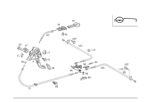 Foot Operated Parking Brake for 1999 Mercedes-Benz CLK 430 | Mercedes ...