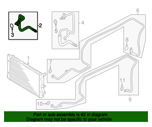 2014-2016 Audi Q5 Automatic Transmission Oil Cooler Hose Assembly 8R0 ...