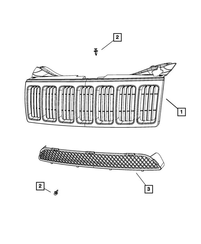2008-2010 Jeep Grand Cherokee Radiator Grille 55157458AB | Mopar Estores