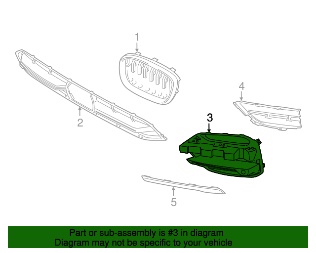 51118092760 - 2018-2020 BMW X3 Outer Grille (51-11-8-092-760) | BMW of ...