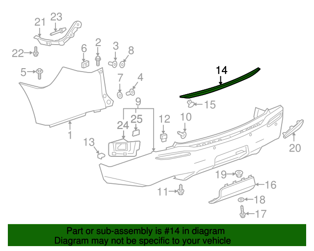 2018-2024 Buick Enclave Exterior Bright Chrome Rear Bumper Fascia ...