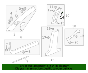 2020-2022 Cadillac CT4 Black Driver Side Center Pillar Upper Trim Panel ...
