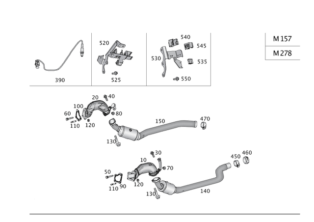 Exhaust Gas Line - Part #166-490-05-35-64 | Mercedes Parts Center