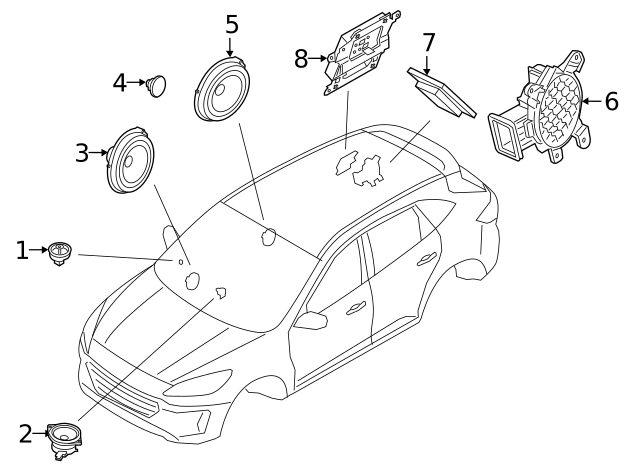 2021 Ford Bronco Sport Speaker M1PZ-18808-A | TascaParts.com