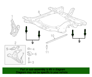2018-2025 GM Drivetrain and Front Suspension Cradle Bolt 11547634 GM ...