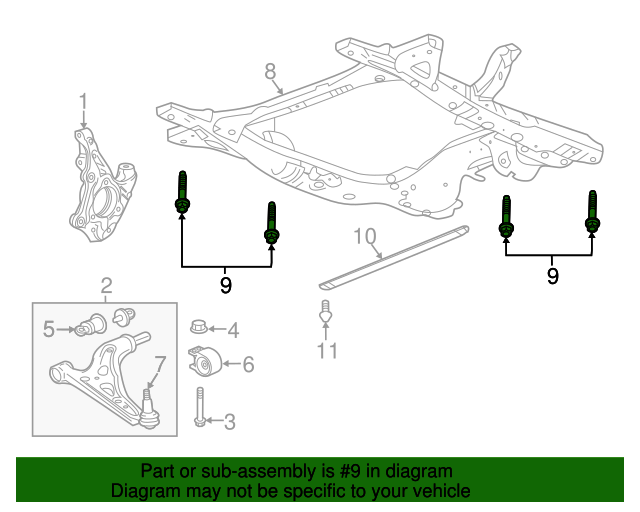 2018-2023 GM Drivetrain and Front Suspension Cradle Bolt 11547634 | GM ...