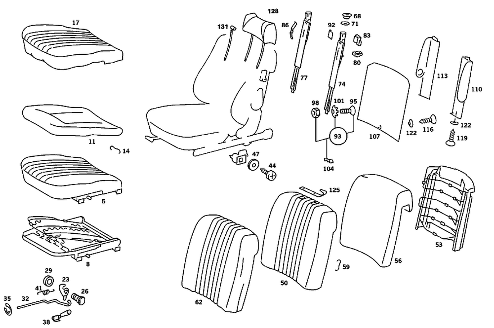 107-970-29-50-9045 - Headrest Mercedes-Benz USA Parts