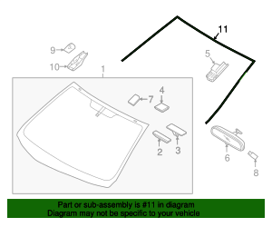86130-G2000 - Windshield Molding 2017-2022 Hyundai Ioniq ...