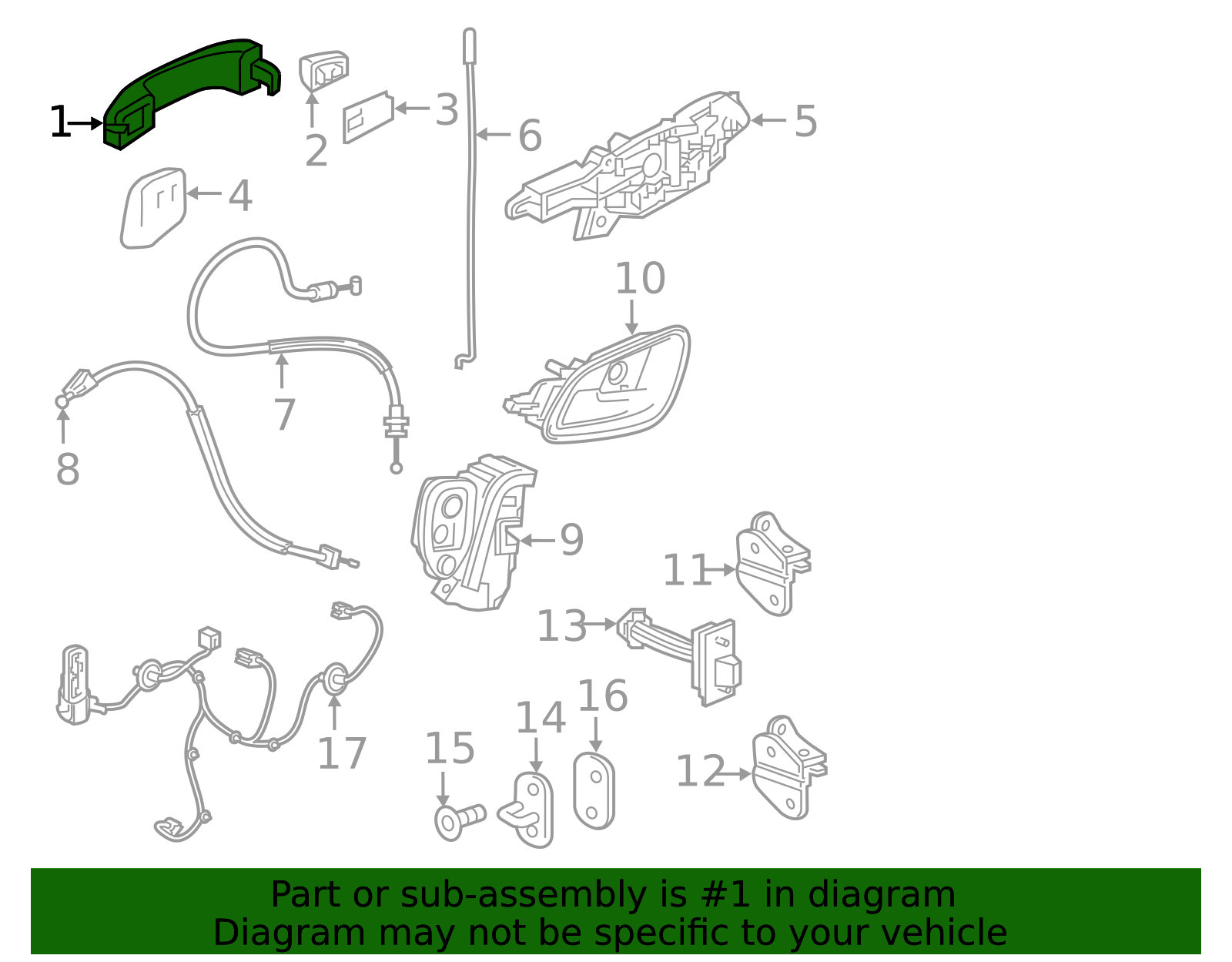 2015-2022 GM Exterior Side Door Handle 84718016 GM | GMPartsDirect.com
