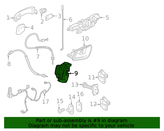 (Replaces 13537007) Driver Side Rear Door Latch 13546587 GM ...
