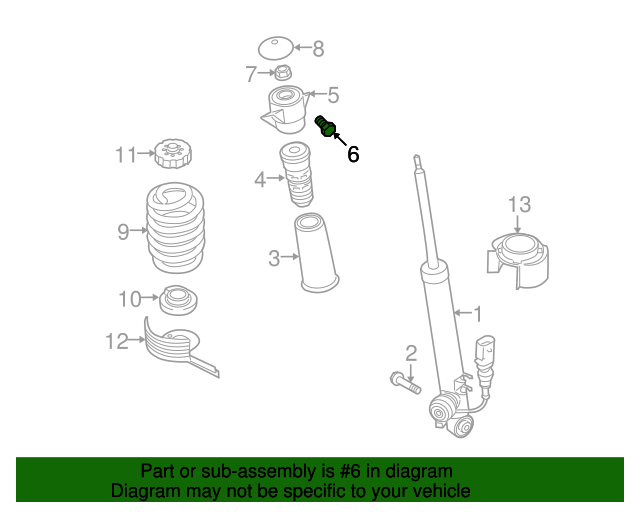 N-910-661-01 - Shock Mount Bolt 2000-2023 Audi | Audi OEM Parts