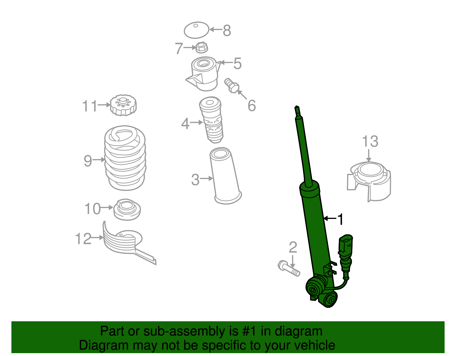 2008-2017 Audi Suspension Shock Absorber 8T0-513-035-M | Audi USA Parts