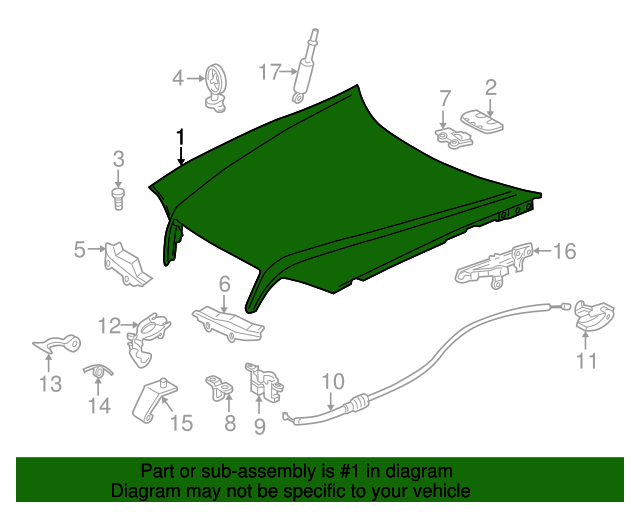 1994-2000 Mercedes-Benz Hood 202-880-01-57-28 | MB OEM Parts