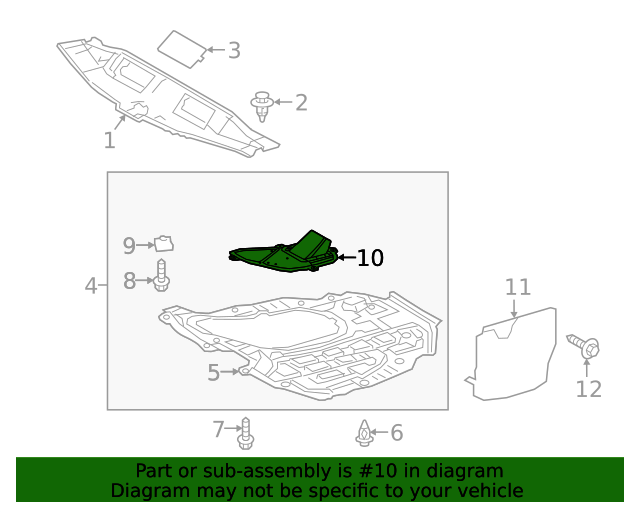 51447-06902 - Cover, Engine Under, No. 4 Center - 2018-2022 Toyota ...