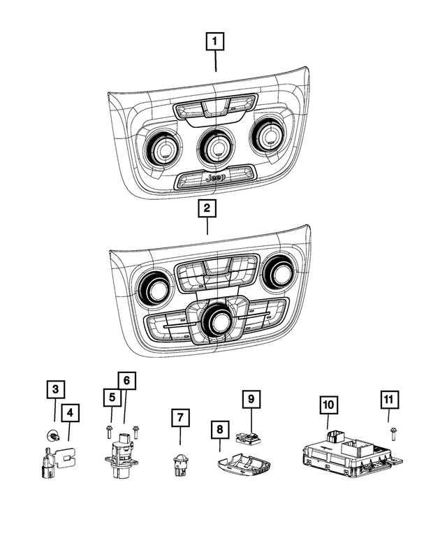 2019-2021 Jeep Compass Vehicle Feature Controls Center Stack 6TM14DX9AB ...