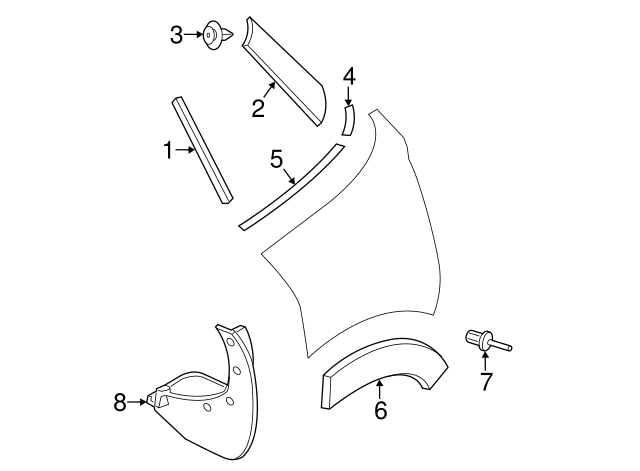 51-77-9-801-883 - Cover, wheel arch, rear left 2011-2016 Mini Cooper ...