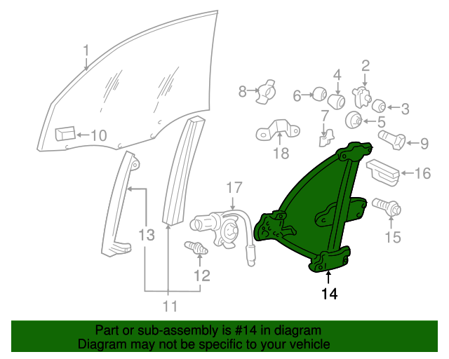 82404-39000 - Window Regulator 2001-2005 Hyundai | AutoNationParts.com