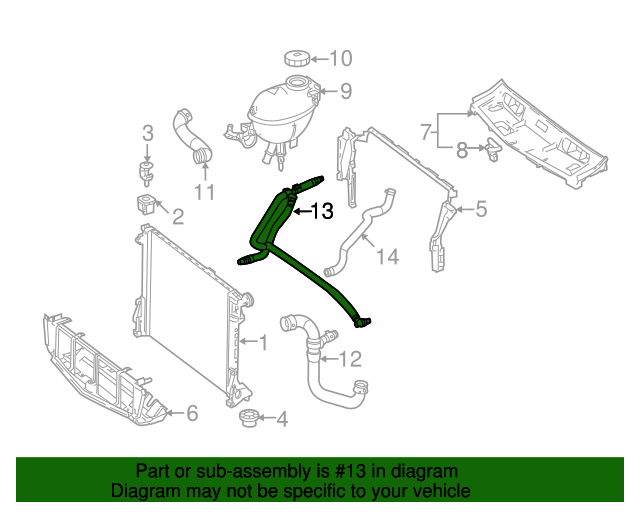 2008-2015 Mercedes-Benz C 63 AMG® Engine Coolant Overflow Hose 204-500 ...