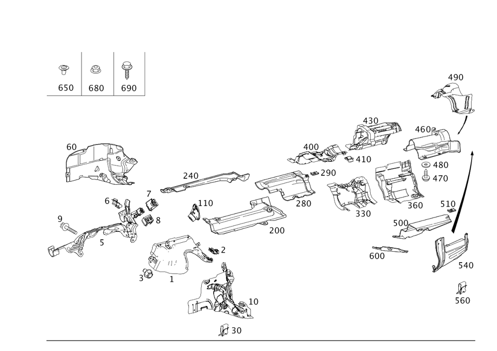 204-470-12-47 - Screening Plate 2008-2014 Mercedes-Benz C63 AMG ...