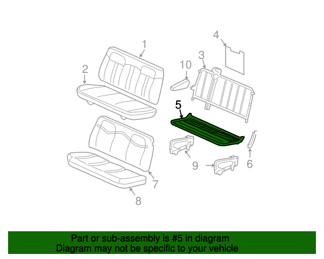 2007-2021 GM Rear Seat Cushion Frame 19127766 | GMPartsDirect.com