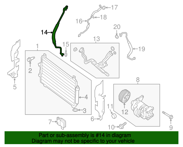 2013-2015 Infiniti Suction Hose 92480-3JA0A | Infiniti of Orland Park