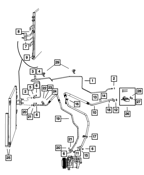 Air Conditioner and Heater Plumbing for 2010 Dodge Ram 1500 | Mopar eStore