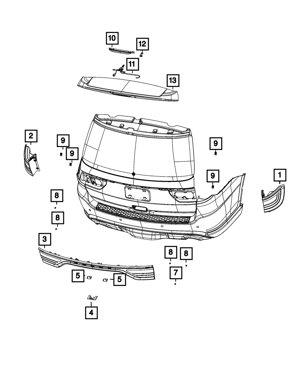 2011-2020 Dodge Durango High Mounted Stop Lamp Wiring 68105183AD ...