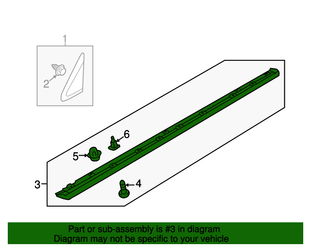 6512A862 - Rocker Molding 2019-2020 Mitsubishi | Mitsubishi Direct Parts
