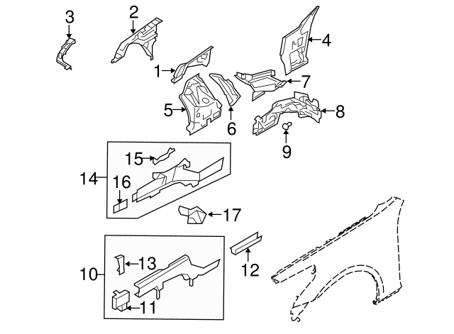 2008-2017 Infiniti Rear Extension 75169-1BN0A | INFINITI Parts ...