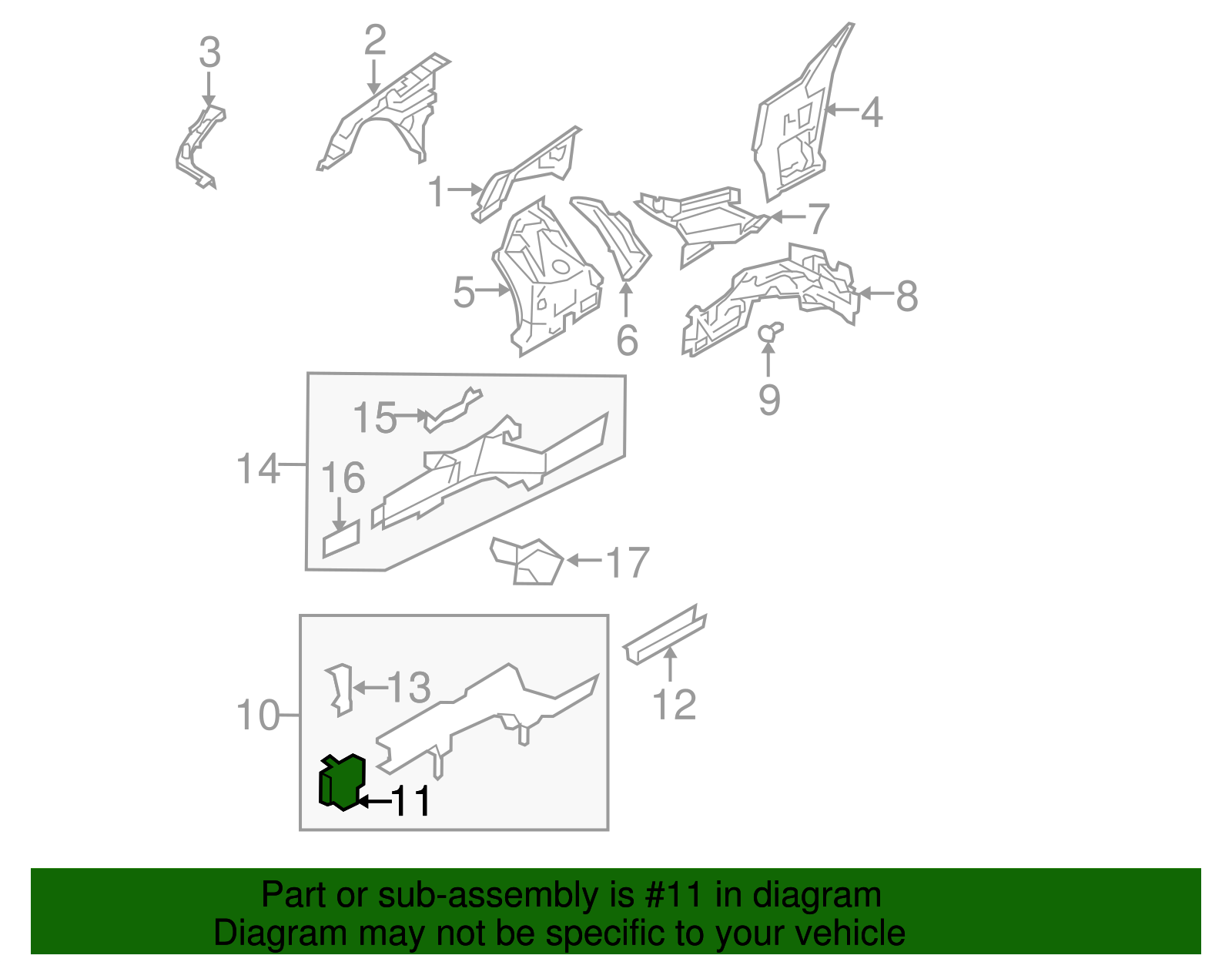 G5172-1BA0A - Frame Rail End 2008-2017 Infiniti | AutoNation Parts