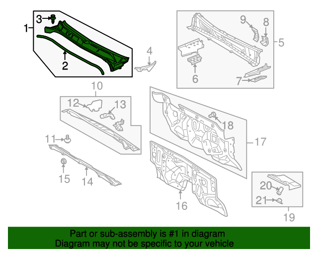 55708-0C050 - Cowl Grille - 2007-2021 Toyota | Sparks Parts