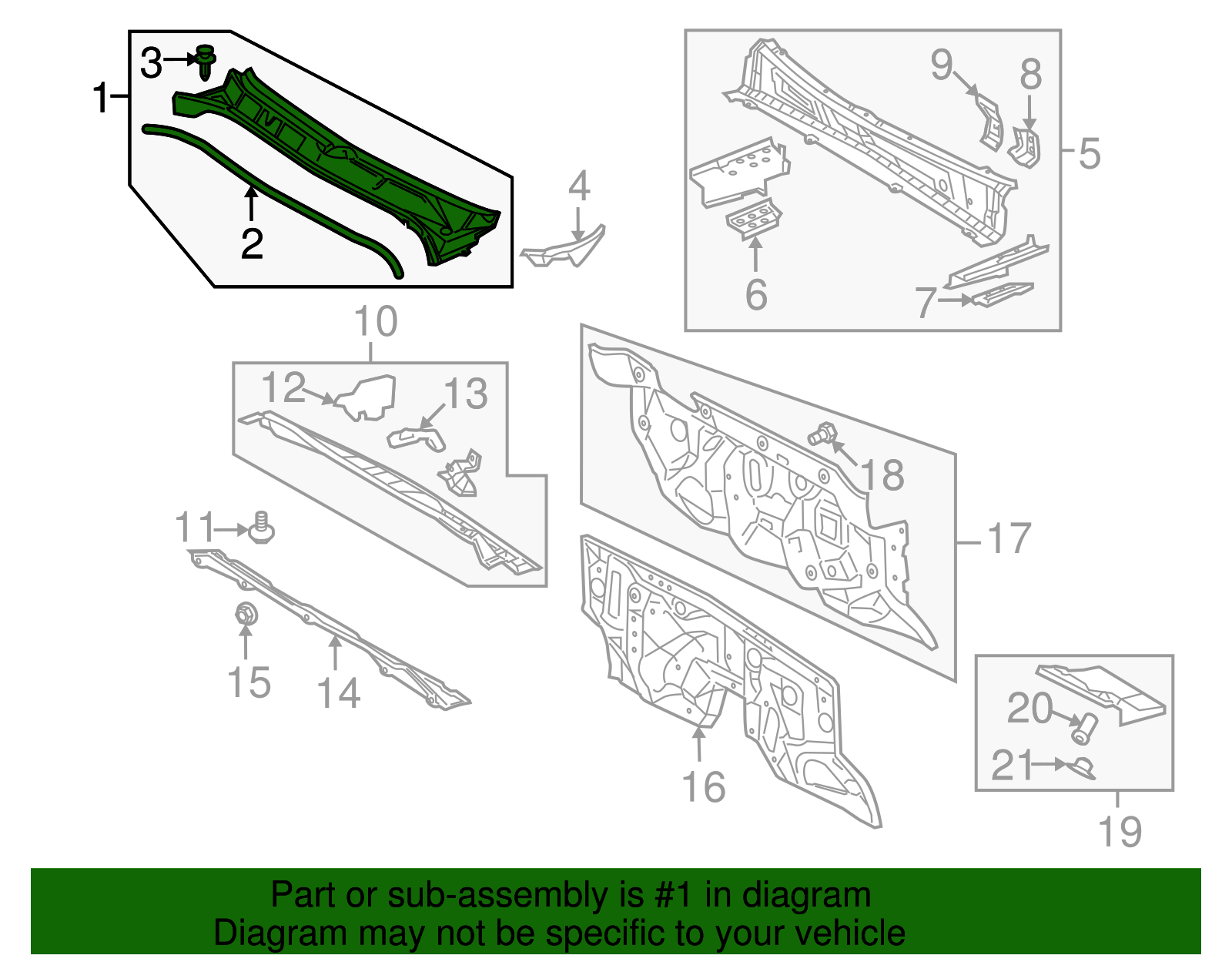 Genuine Toyota Cowl Grille part# 55708-0C050 for 2007-2022 Toyota ...