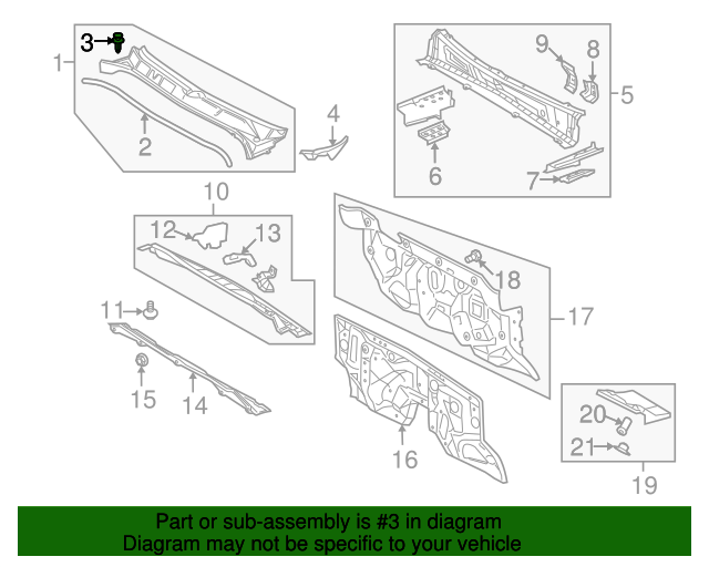 90467-10206 - Cowl Grille Clip - 2007-2021 Toyota | OEM Genuine Toyota ...