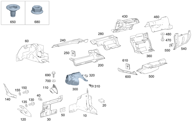 212-682-85-71 - Shielding 2010-2018 Mercedes-Benz | Mercedes-Benz USA Parts