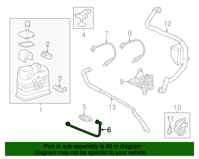 2013-2017 Chevrolet Vapor Canister Purge Tube 12631952 | GMPartsDirect.com