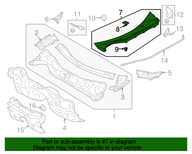 SU003-03134 - Cowl Grille 2013-2020 Toyota | Ourisman Toyota Parts
