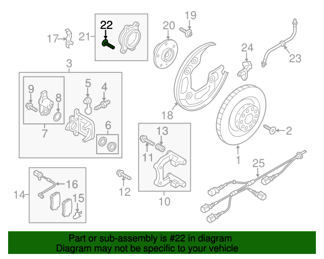 WHT-000-237-A - Bearing Assembly Mount Bolt 2000-2018 Audi | Audi OEM Parts