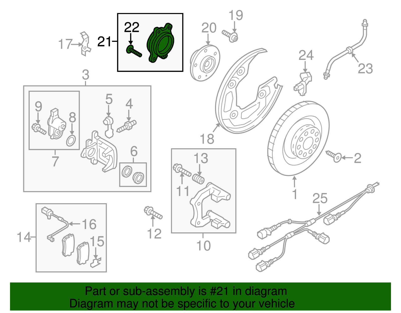2008-2018 Audi bearing without hub 4H0-498-625-F | Audi USA Parts
