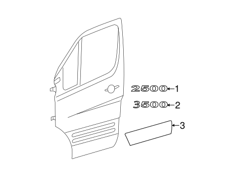 Exterior Trim - Front Door for 2014 Mercedes-Benz Sprinter 2500 ...