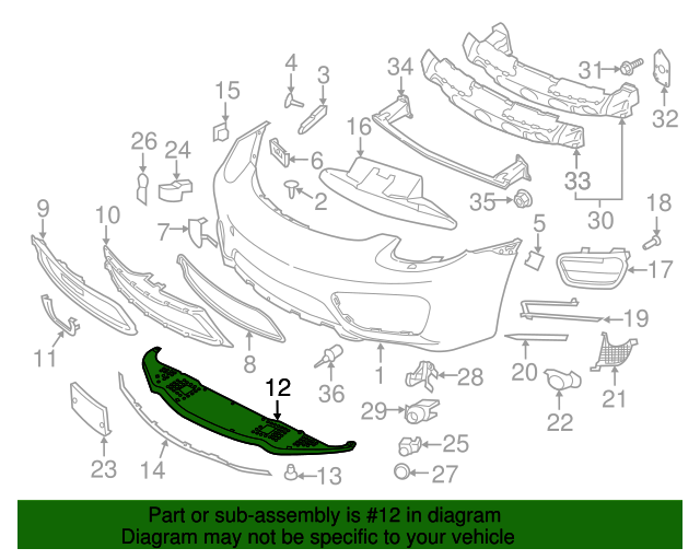 2014-2016 Porsche Cayman Spoiler 981-505-525-03-1E0 | Gaudin Porsche Parts